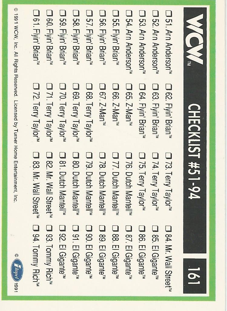 WCW Impel 1991 Trading Cards Checklist Part 1 No.161 – Wrestling Cards ...