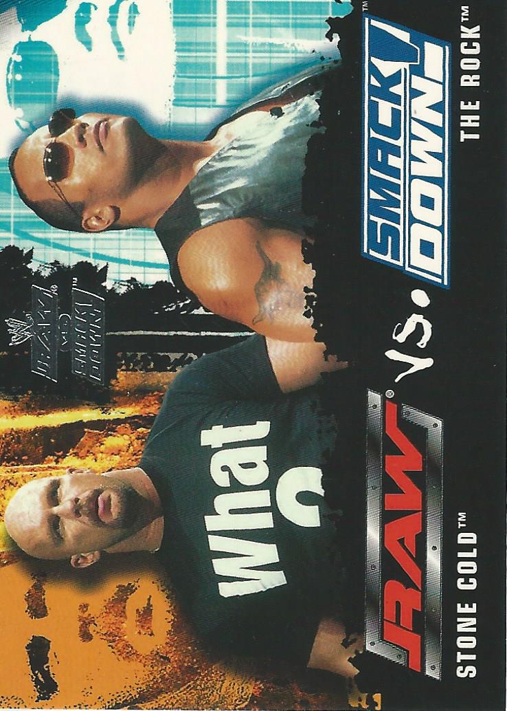WWE Fleer Raw vs Smackdown Trading Cards 2002 Stone Cold vs The Rock N ...